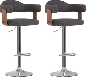 vidaXL Barové stoličky 2 ks ohýbané dřevo a textil [327339] Barva: Tmavě šedá