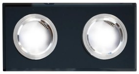 Podhledové svítidlo Glass Square II, 1x skleněné/černé kovové stínítko, b