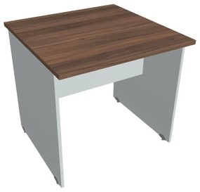 Stůl jednací rovný 80 cm - Hobis Gate GJ 800 Dekor stolové desky: ořech, Dekor lamino podnože: šedá