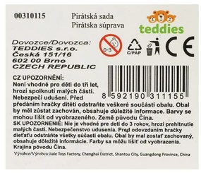 Teddies Pirátská sada meč s doplňky plast na kartě 17x41cm