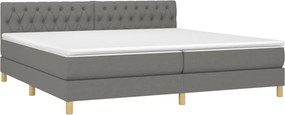 Box spring postel s matrací tmavě šedá 200x200 cm textil 3140882