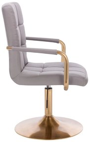 LuxuryForm Židle VERONA GOLD na zlatém talíři - šedá