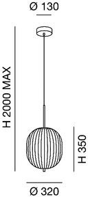 Fabas 3689-45-101 Domizia, závěsné svítidlo, černý kov/bílé sklo, 1xE27, průměr 32cm