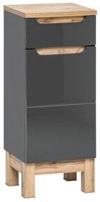 Koupelnová skříňka nízká Bali 810 1D 1S šedý grafit/dub votan