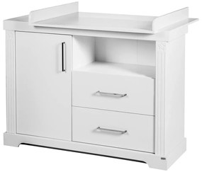 Bílá nízká dětská komoda s přebalovacím pultem 120x98 cm Maxi – Roba