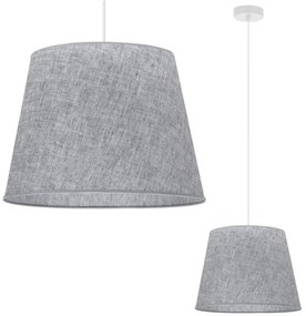 Závěsné svítidlo Len1, 1x šedé textilní stínítko, (fi 38 cm), w