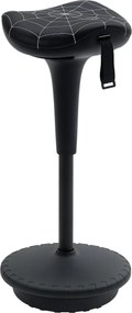 Vinsetto ergonomická otočná sedlová stolička — výškově nastavitelná 65,5–83,5 cm, náklon 120°, protiskluzová, černá | Aosom