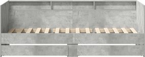 Denní postel se zásuvkou Šedá 90 x 200 cm Kompozitní dřevo 3345120