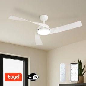 ZEVENTI - LED Stropní ventilátor AERYS LED/24W/230V Wi-Fi Tuya bílá + DO