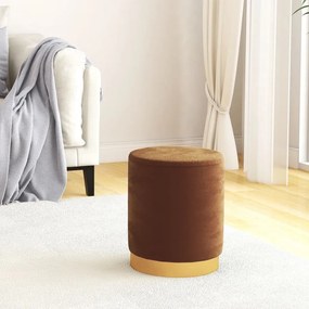 Kulatá stolička s úložným prostorem hnědá samet 31 x 37 cm 340289