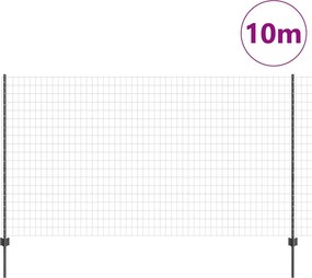 Euro plot s pilotem 10 x 1,4 m Ocel potažená PVC Šedá Síťovina 3336067