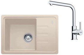 Franke - Kuchyňský set G266SA, fragranitový dřez BSG 611-62 a baterie FS 3230.031, sahara/chrom 114.0700.750