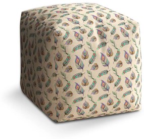 Sablio Taburet Cube Paví peříčka: 40x40x40 cm
