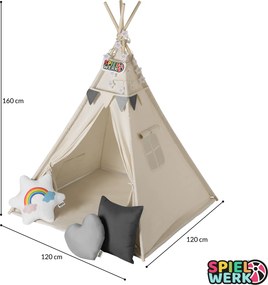 Tipi Dětský stan bílý 160x130x130cm