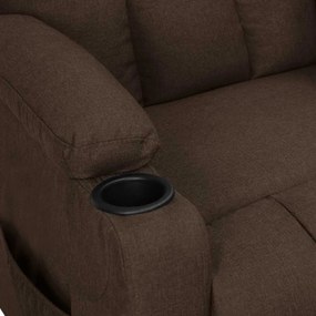 Polohovací křeslo tmavě hnědé textil 339087