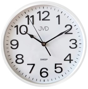 JVD Tiché netikající přehledné bílé hodiny JVD HP683.6