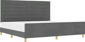 Rám postele s čelo Tmavě šedá 200 x 200 cm textil 3344677