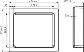 Mexen X-Wall-S, SMC polička na zapuštění do zdi s přírubou 35,5 x 40,7 cm, bílá, 1901354109