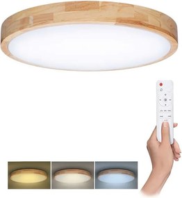 LED stropní světlo s dálkovým ovládáním Solid Oak nastavitelné - průměr 51 cm, hnědá