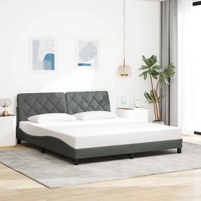 Rám postele bez matrace tmavě šedý 180 x 200 cm textil 3310616