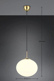 Závěsné svítidlo v bílo-zlaté barvě se skleněným stínidlem ø 30 cm Fomento – Trio