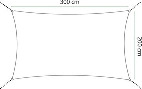 Stínící sluneční plachta 3x2 m SPRINGOS SN0061 tmavě šedá