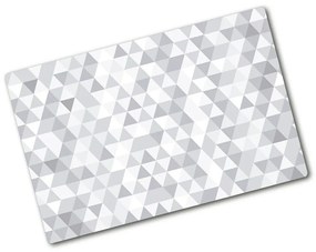 Wallmuralia Kuchyňská deska velká skleněná Šedé trojůhelníky 80x52 cm