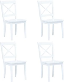 5dílný jídelní set masivní kaučukovník bílý 276869