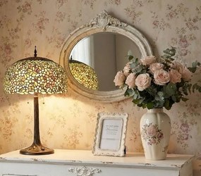 Barevná stolní lampa Tiffany Flower Garden - Ø 46*72cm