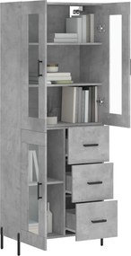 Skříň highboard betonově šedá 69,5x34x180 cm kompozitní dřevo 3198605