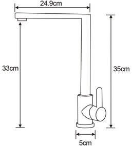 Mexen Gina kuchyňská baterie, inox - 672300-99