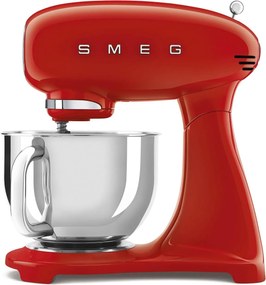 Kuchyňský robot smeg 50's retro style 4,8 l červený, s nerezovou miskou
