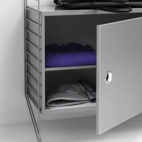 STRING Skříňka Cabinet with Swing Door, Grey