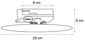 Moderní stropní svítidlo Gunmetal pro 1fázový kolejnicový systém 2-světla - Iconic Pulley