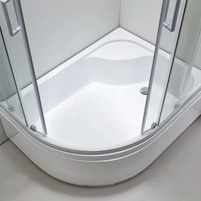 BPS-koupelny Asymetrický sprchový kout MAJA WH L 115x85 cm levý, bílý/transparent v setu s hlubokou sprchovou vaničkou