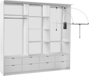 ARK Šatní skříň MURCIA Dub Artisan/Bílá + LED osvětlení 200 cm