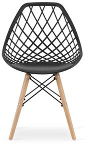 Jídelní židle SAKAI černá (hnědé nohy)