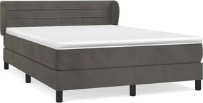 Box spring postel s matrací tmavě šedá 160x200 cm samet 3127560