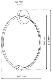 LED Nástěnné svítidlo SATURNO LED/46W/230V pr. 80 cm IP44 zlatá