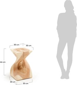 Odkládací stolek z masivu munggur 30x30 cm Hakon – Kave Home