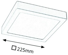 Rabalux LED přisazený mini panel Lois 18W | 1400lm | 3000K| IP20 |  22,5cm - saténový chrom