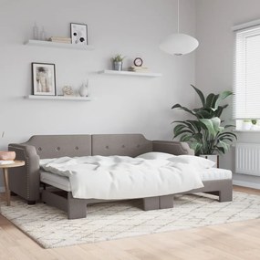 Válenda s přistýlkou a matracemi taupe 80 x 200 cm textil 3197650