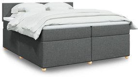 Box spring postel s matrací tmavě šedá 200x200 cm textil 3289081