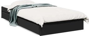 Rám postele se zásuvkami černý 90 x 190 cm kompozitní dřevo 3280707
