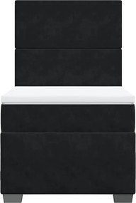 Box spring postel s matrací černá 100x200 cm samet 3293130