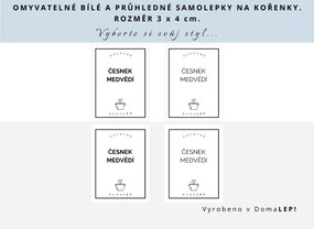 ČESNEK MEDVĚDÍ - Samolepka na kořenky 3 x 4 cm - DomaLEP varianta: BÍLÁ - základní písmo