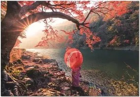 EDUCA Puzzle Východ slunce u řeky Katsury - Japonsko / 1000 dílků / od