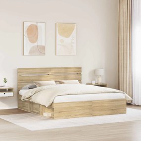 Rám postele s čelo Sonoma 200 x 200 cm Masivní borové dřevo 3411706