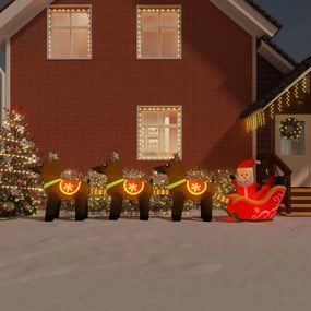 Vánoční nafukovací Santa a sobi s LED diodami 138 cm - Default Title