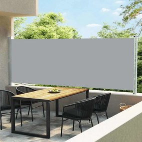 Zatahovací boční markýza / zástěna 614 x 160 cm šedá 313379